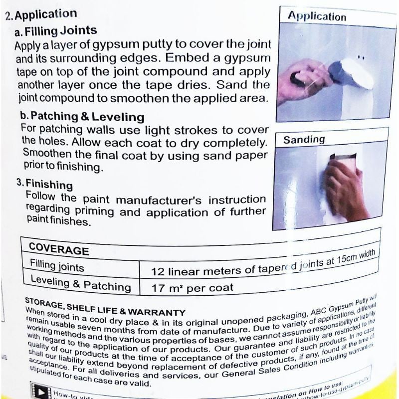 BOSNY WALL PUTTY & ABC GYPSUM PUTTY (ORIGINAL) | Shopee Philippines