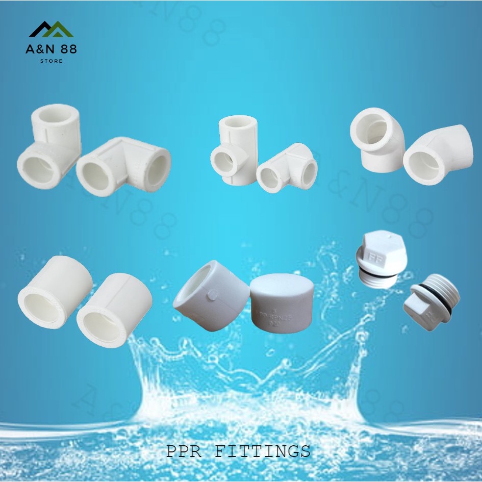 PPR Pipe Fittings Plain EIbow , Tee , Coupling , Cap , Plug (plain ...