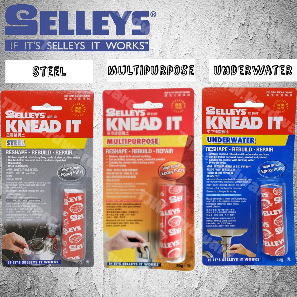 SELLEYS Knead it Epoxy Putty / Multipurpose & Underwater & Steel ...