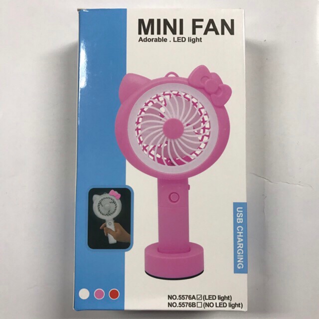 Hello Kitty and Doraemon Mini Fan with LED light chargeable | Shopee ...