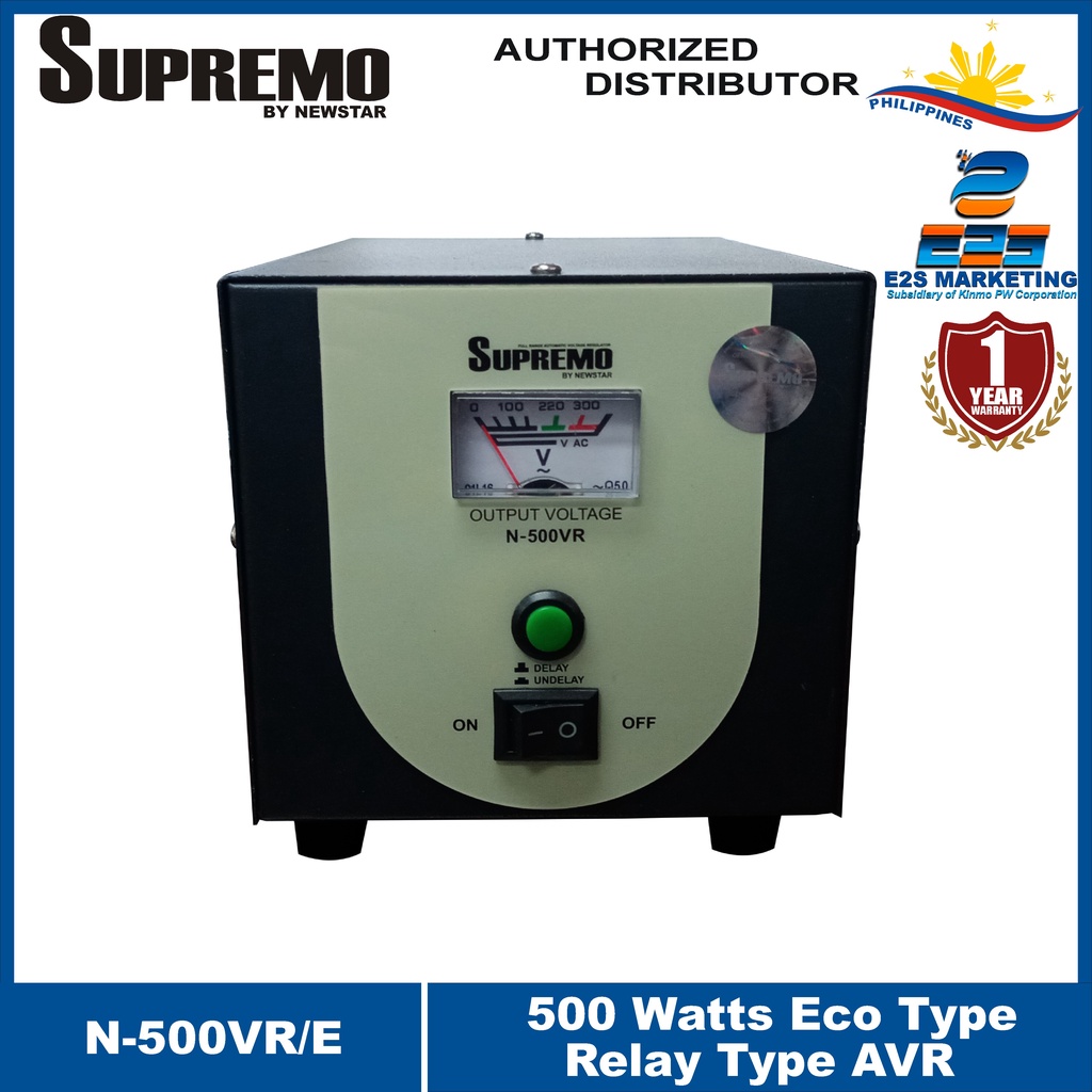 Supremo AVR 500Watts Relay Type Automatic Voltage Regulator Eco Type N ...
