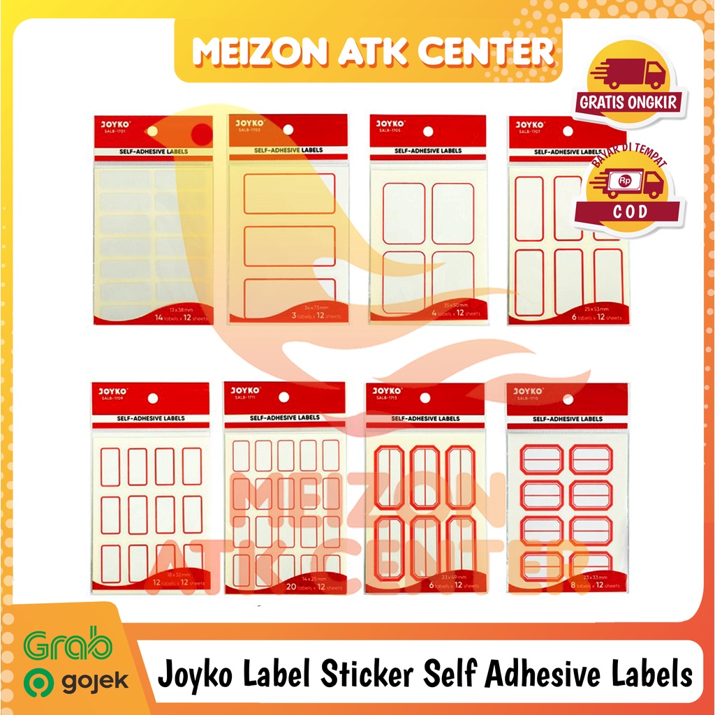Joyko Label Sticker Self Adhesive Labels Seal 1701 1719 Shopee
