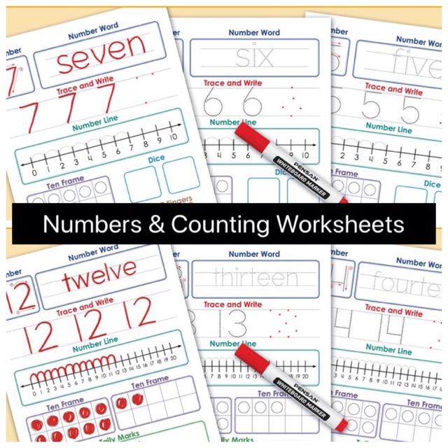 Numbers and Counting 1 to 20 Workbook Tracing (Reusable) - Preschool ...