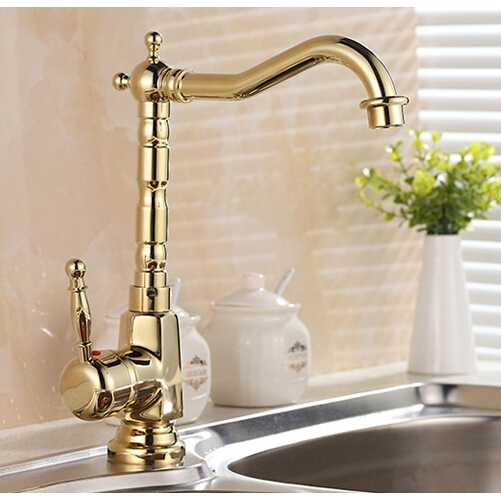 European Retro Style And Golden Surface Kitchen Faucet Bathroom Faucet ...