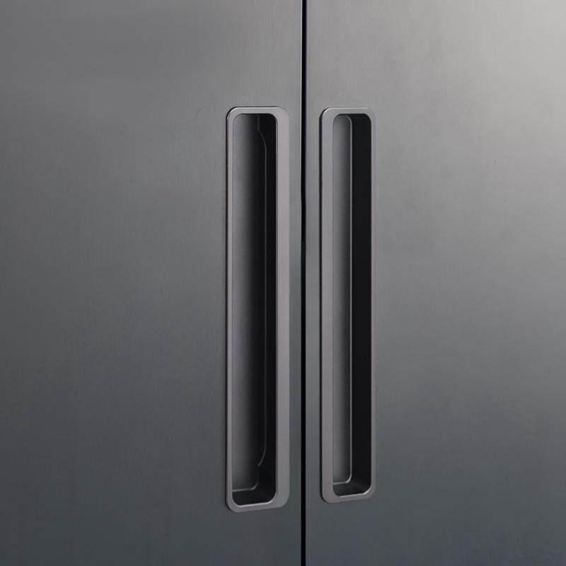 1pcs High-quality Aluminum Embedded Stealth Cabinet Door Handle Slotted ...