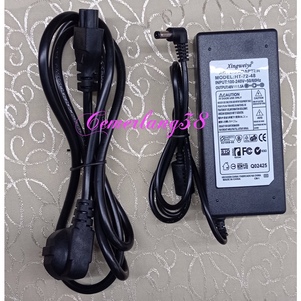 Switching Adapter 48V 1.5A + PSU Power supply cable 48 Volt 1.5 ampere ...
