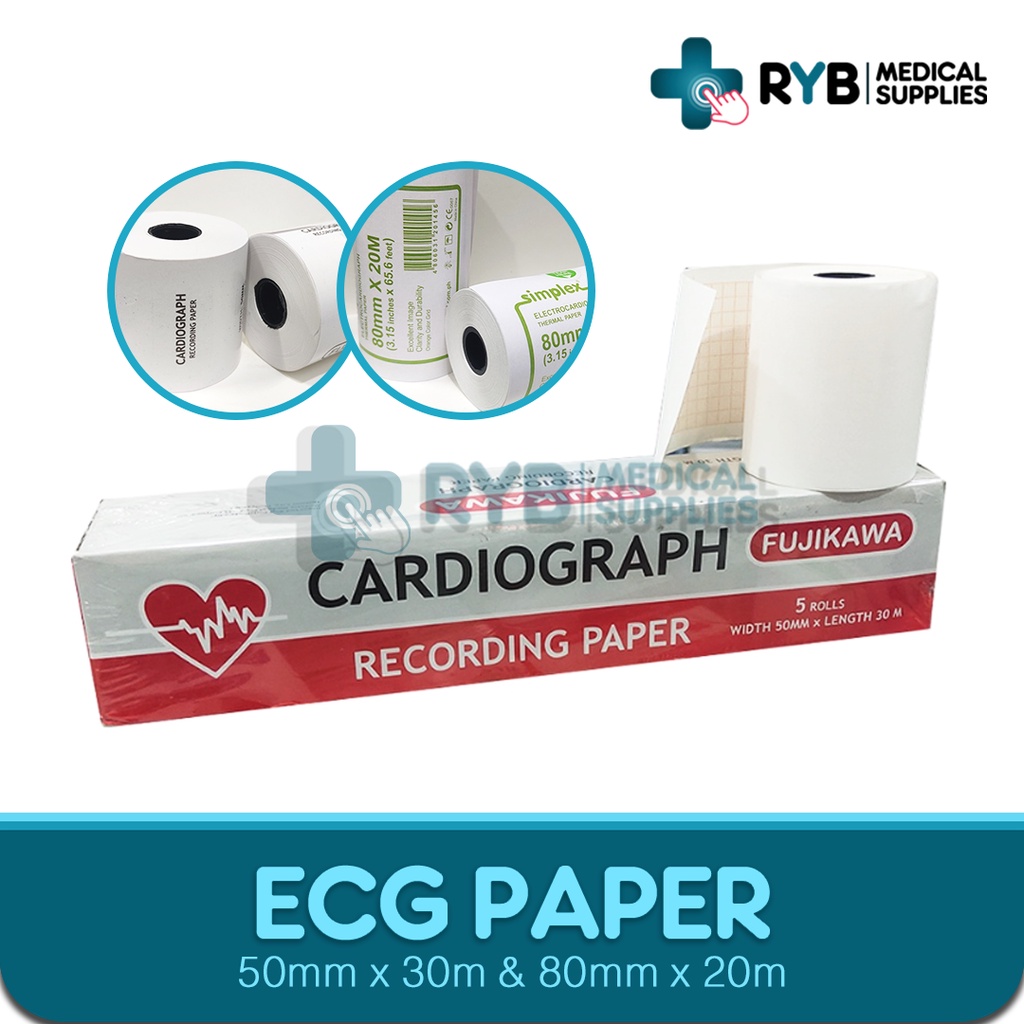 ECG PAPER Cardiograph Recording Paper 50mm & 80mm (per Roll) Fujikawa ...