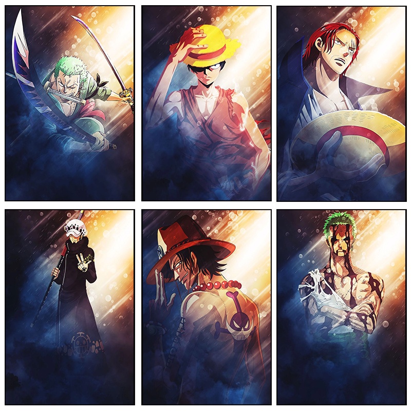 Digital Oil Painting Japanese Anime One Piece Zorro Luffy DIY Hand ...