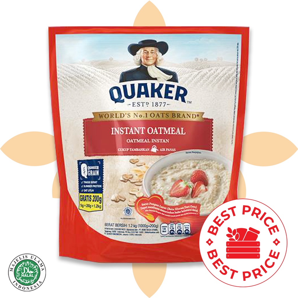 Quaker - INSTANT OATMEAL (Wheat) - 1200 GR | Shopee Philippines