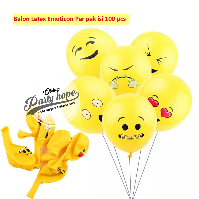 Emoticon Latex Balloons 1 PACK CONTAINS 100 Pcs / emoji Balloons ...