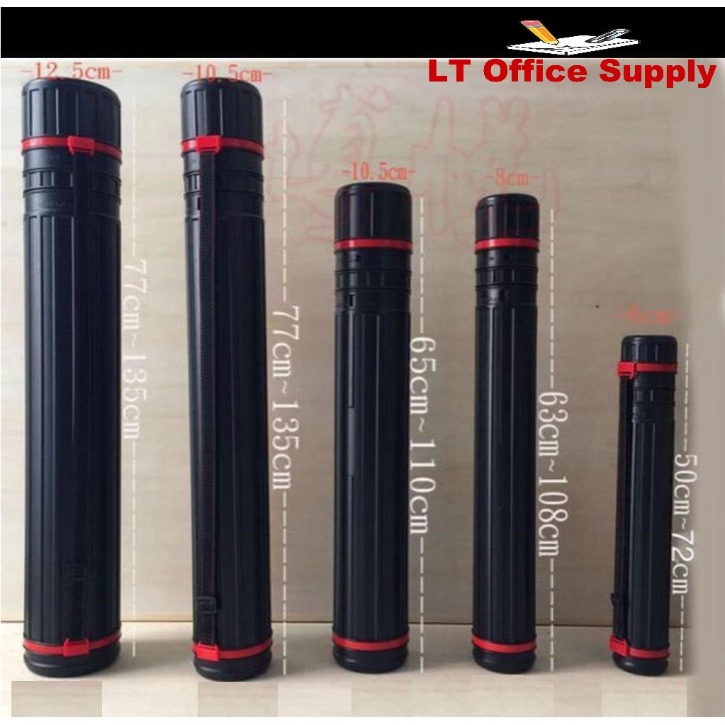 Drawing Tube Blueprint Case Telescoping Art Tube Large Plastic Black ...