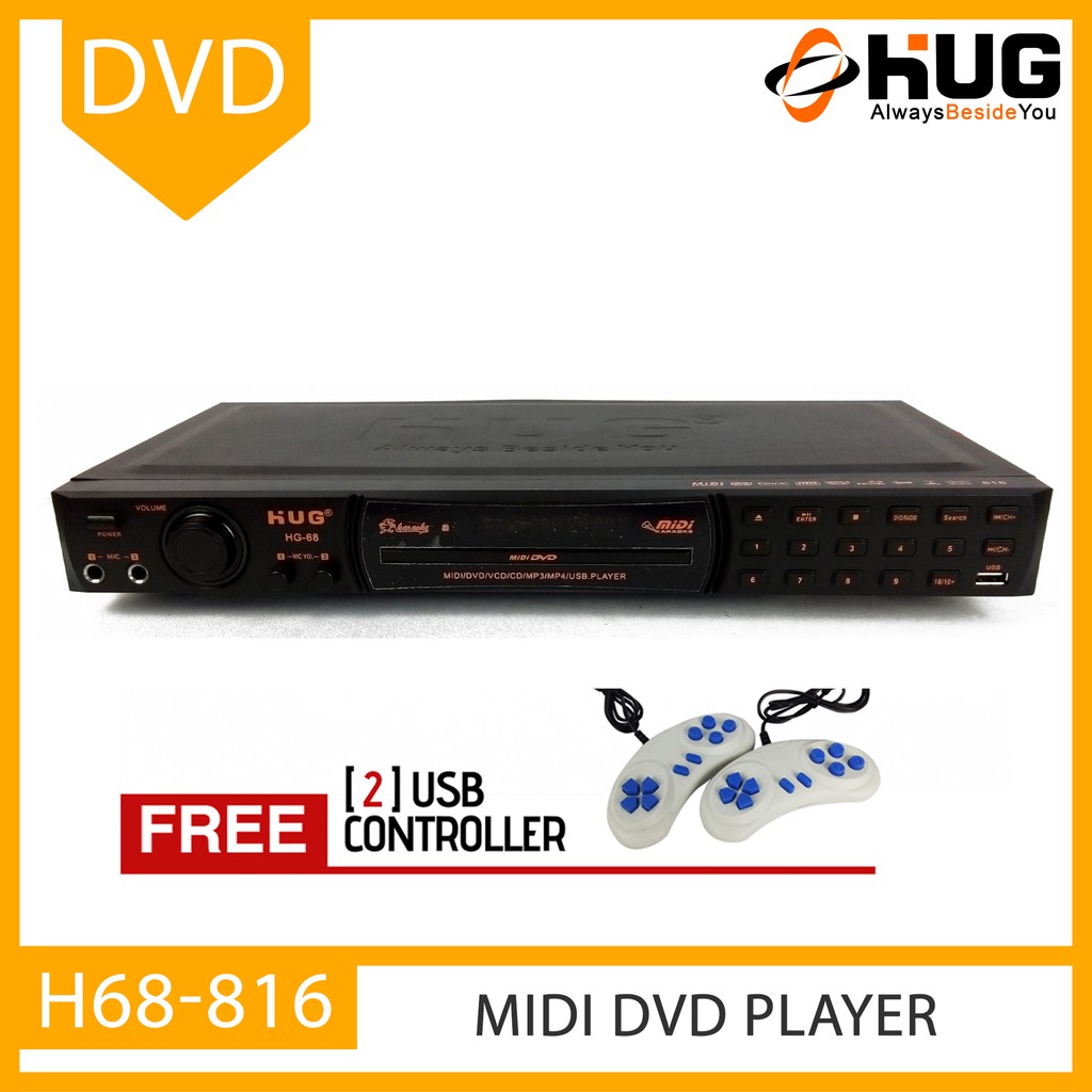 HUG DVD Midi Player H68-816 with Computer Games, Songbook, CD, Gamepad ...