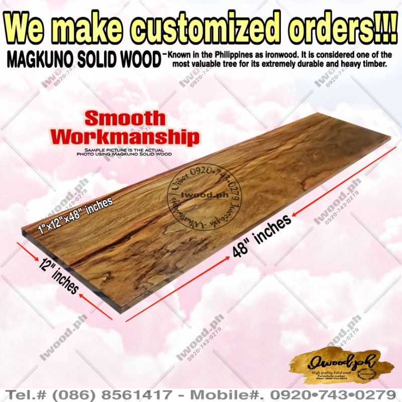 SOLID WOOD PLANKS 1" inch thickness by 10 - 18" inches width by 48 ...