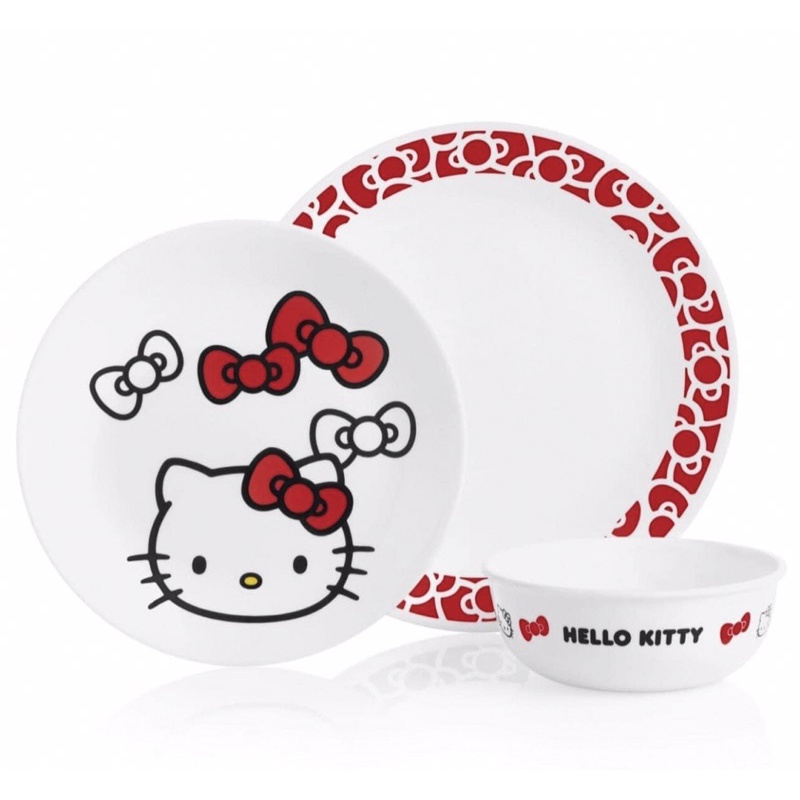 Hello Kitty Corelle 3-piece Dinnerware Set | Shopee Philippines