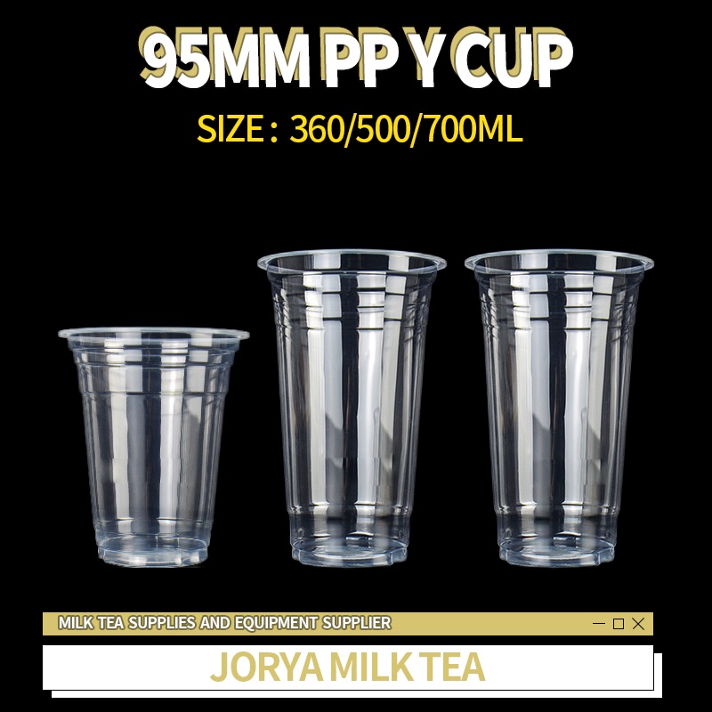 100pcs 95mm Milk Tea Cup PP Y Plastic Cup For Milk Tea Coffee Juice ...