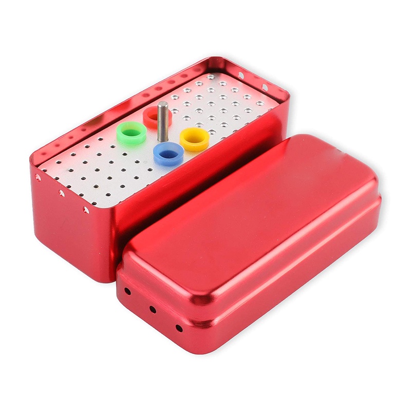 60 Holes Dental Bur Blocks with Cover Autoclavable, Aluminum Burs Case ...