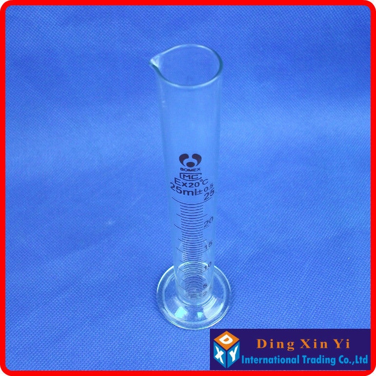 (4 pieces/lot) 25ml graduated cylinder,measuring graduates glass ...