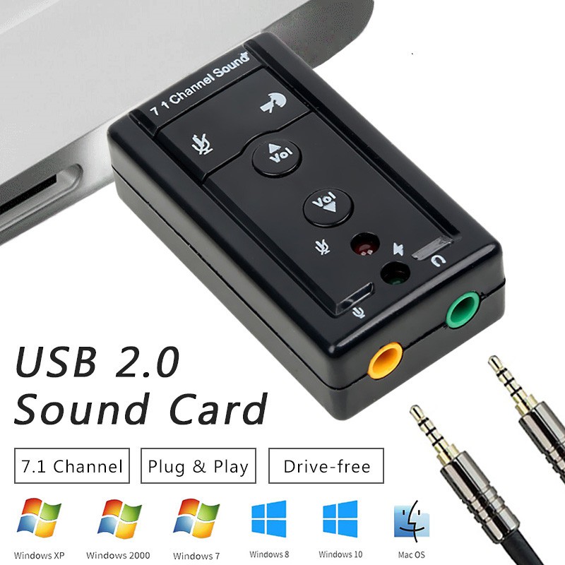 USB SOUND CARD 7.1 Channel 3.5mm Headset MIC for PC Laptop | Shopee ...