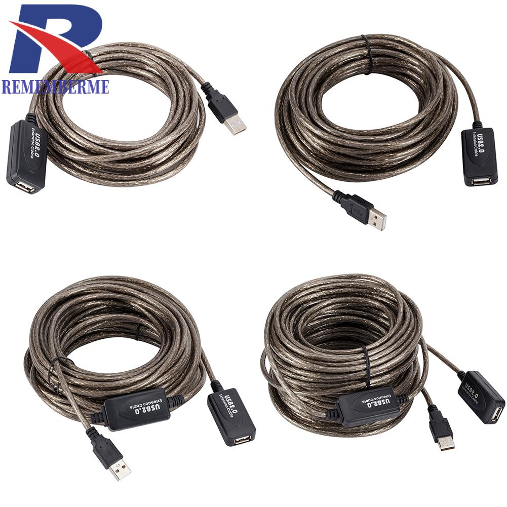5/10/15/20m USB 2.0 Extension Cable Male to Female Active Repeater ...