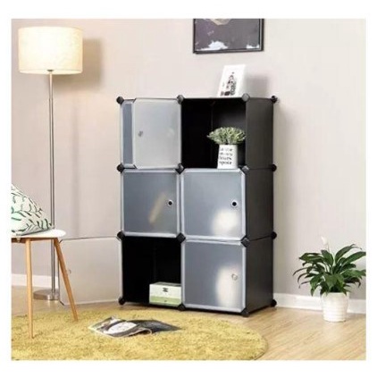 6 Cubes Detachable Multipurpose Storage Rack Display Cabinet Toy ...