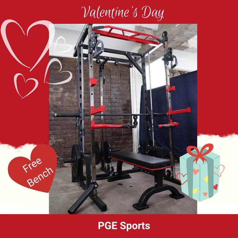 Multi Power Rack Smith Machine with FREE Bench | Shopee Philippines