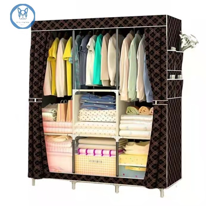 KM Wardrobe DIY Multifunction Clothes Storage Rack Cabinet Organizer ...
