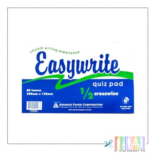 Easywrite Victory Ruled Pad Paper Quiz Pad 1/4 1/2 crosswise 1/2 ...