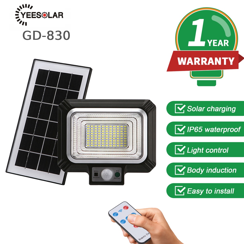 YeesolarOriginal GD-830 3 Mode lights Flood Light 30W Waterproof Solar ...