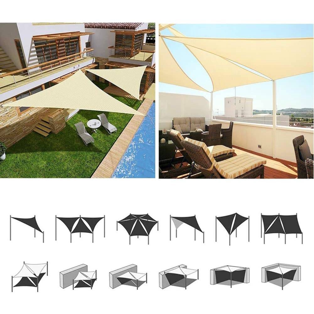 420D Sun Shade Sail Waterproof Triangle Oxford Canopy | Shopee Philippines