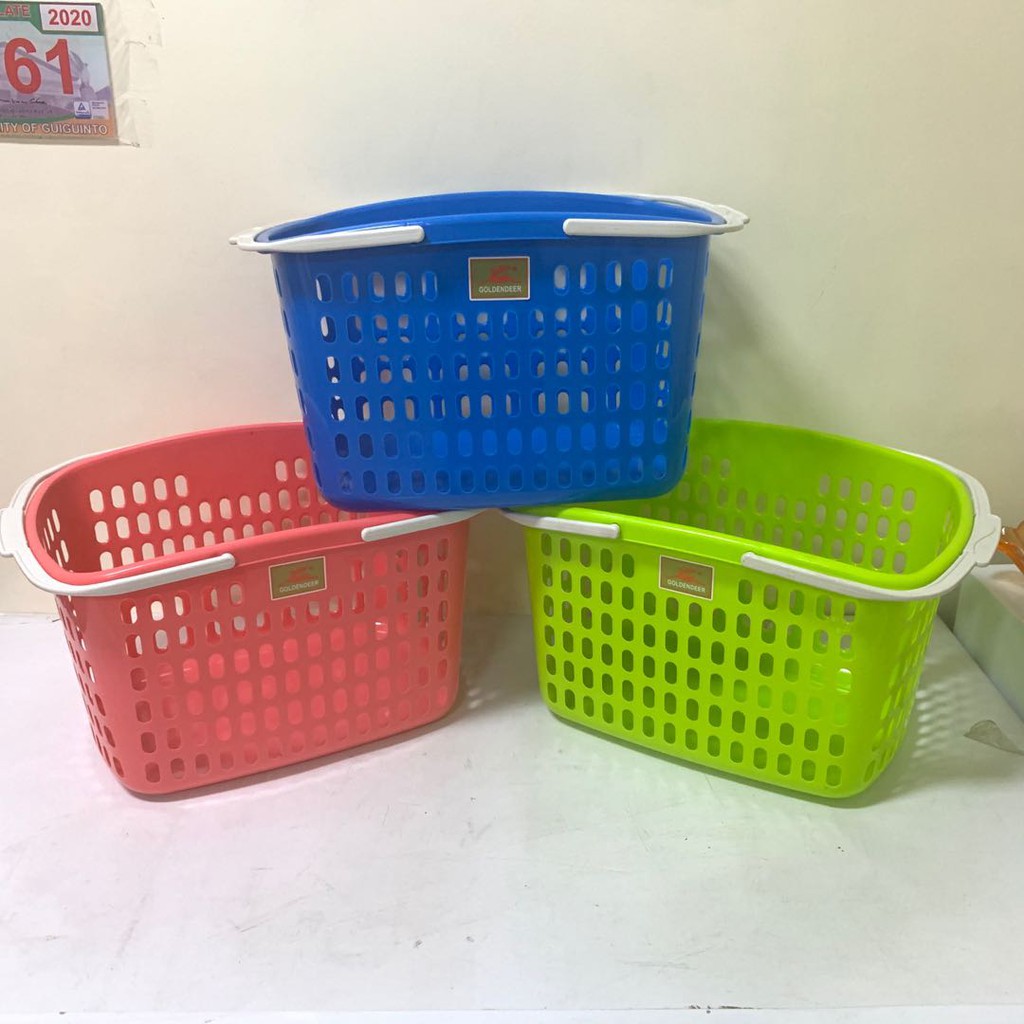 Goldendeer Pastel Color Laundry Basket Clothes Storage Basket Plastic ...