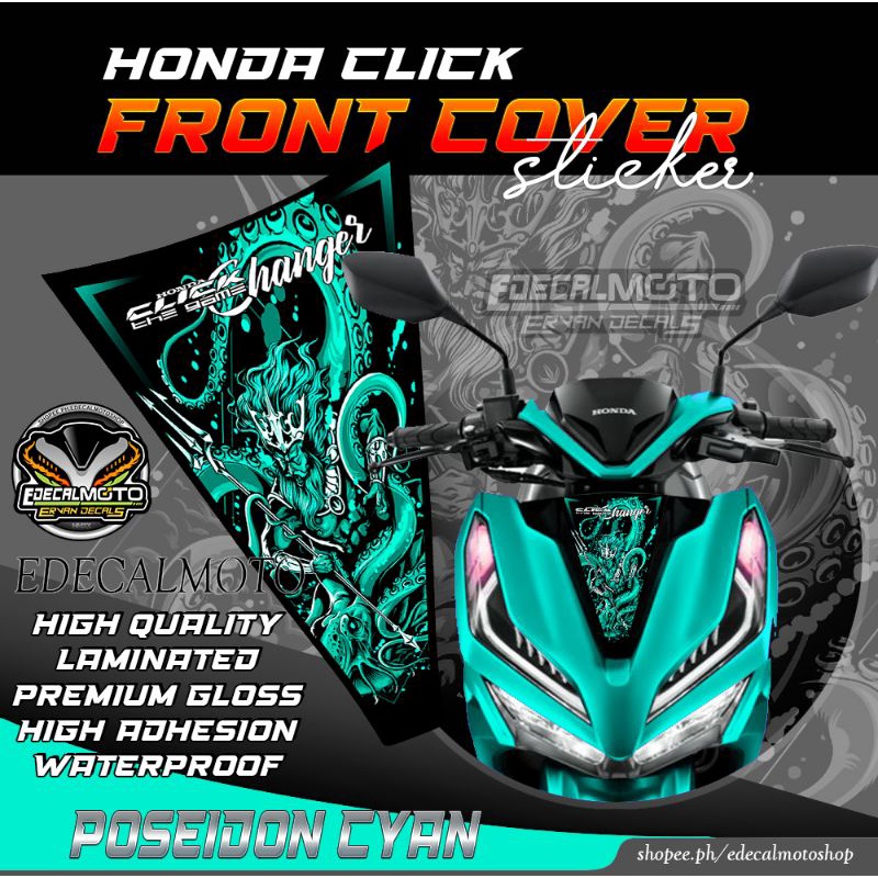 HONDA CLICK V2 FRONT COVER DECAL STICKER | Shopee Philippines