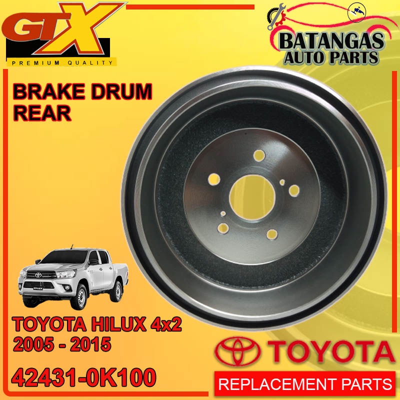 Brake Drum REAR for Toyota Hilux 4x2 2005 - 2015 GTX Part No.: 42431 ...