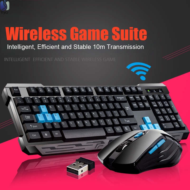 Keyboard Mouse Combos Waterproof Multimedia 2.4GHz Wireless Gaming ...