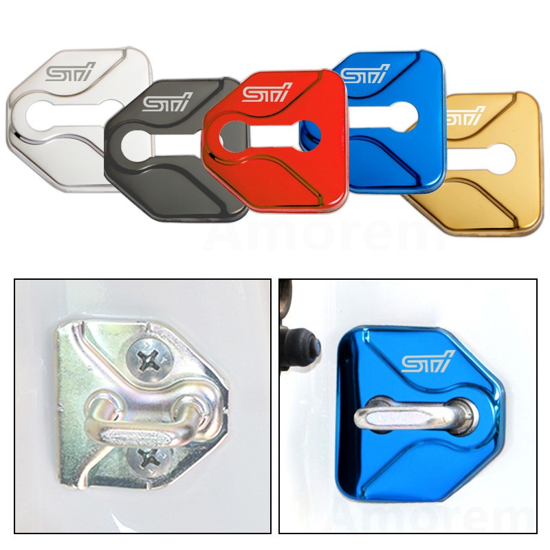 4pcs Subaru Car Door Lock Cover Stainless Steel Subaru XV Forester STI ...