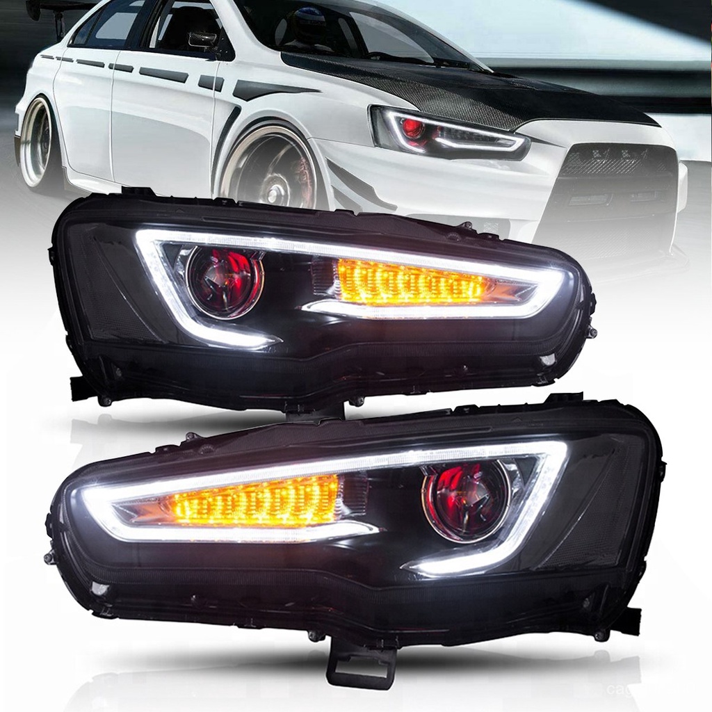 LED Headlights for Mitsubishi Lancer 2008-2017 TT-ABC DRL Car Head ...