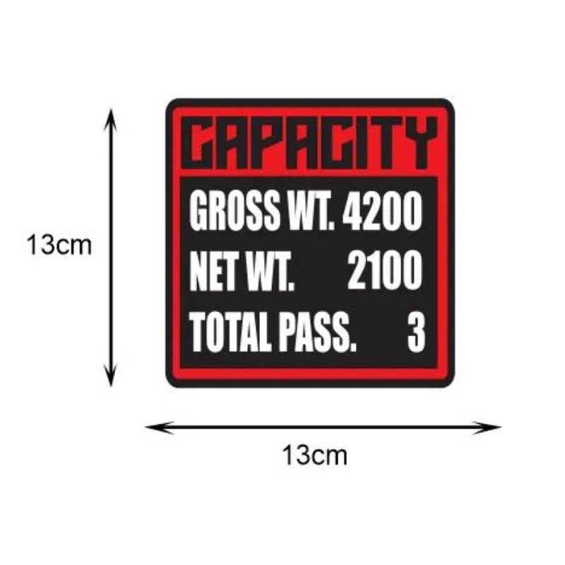 Customize decals capacity markings for Elf/L300 or any kind of vehicles ...