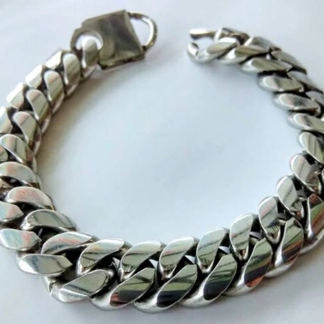 Men's Monel Large Chain Bracelet / Stainless steel titanium | Shopee ...
