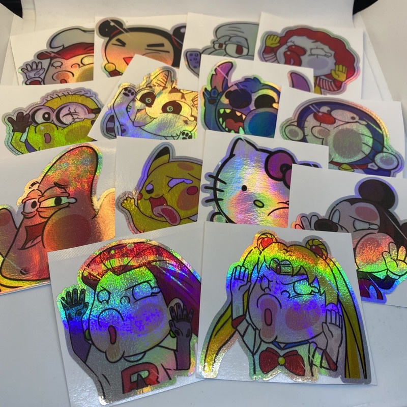 Glass Smash Cartoon Holographic Stickers (2nd Set) | Shopee Philippines