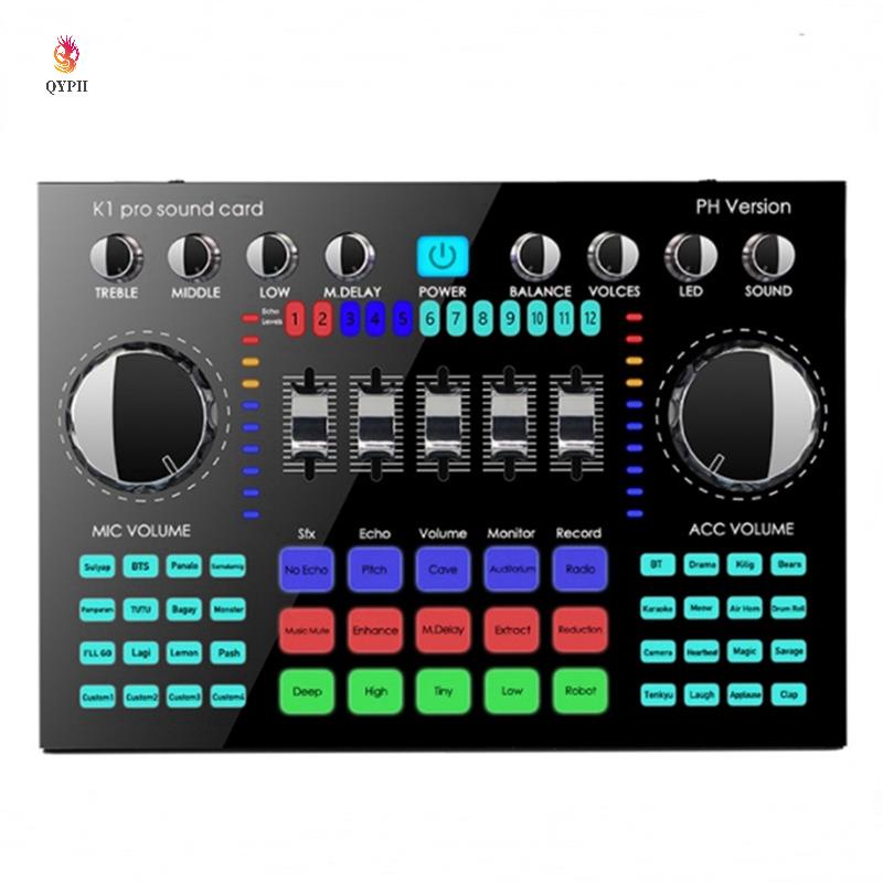 K1 Live Sound Card Portable Bluetooth Sound Card Profession Adjustable ...