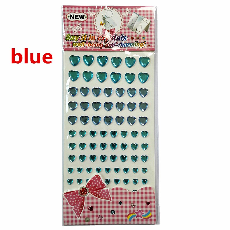 Rhinestone Crystal heart Stickers Styling Diy Decal Self-adhesive ...