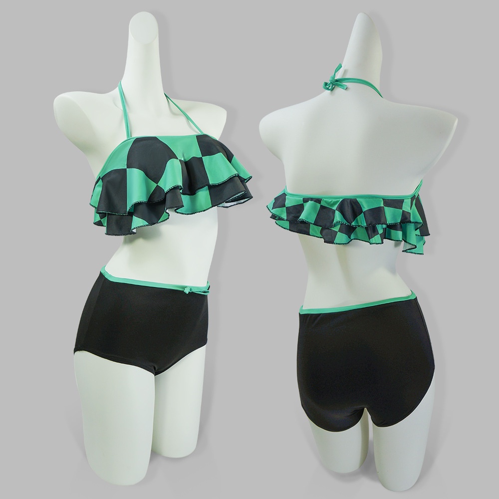 Anime Demon Slayer Agatsuma Zenitsu Cosplay Swimsuit Kamado Nezuko ...