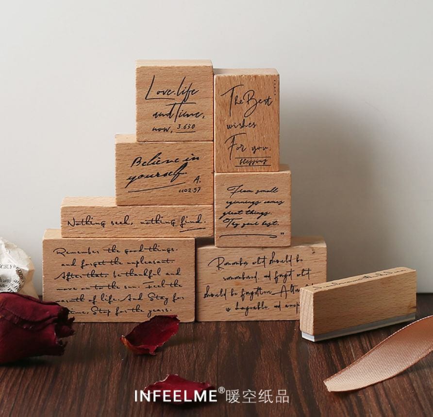 Handwritten Quotes Rubber Stamp Set Infeel Me | Shopee Philippines