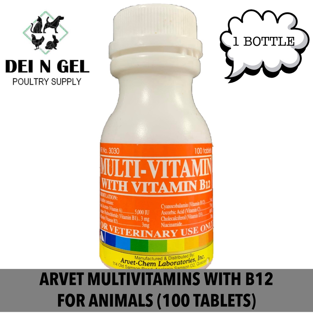 1 BOTTLE ARVET MULTI-VITAMINS WITH VITAMIN B12 (100 TABLETS) | Shopee ...