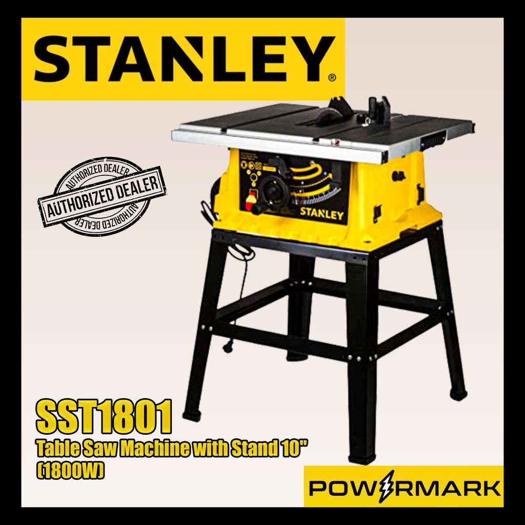 STANLEY SST1801 Table Saw Machine with Stand 10" (1800W) [POWERMARK ...