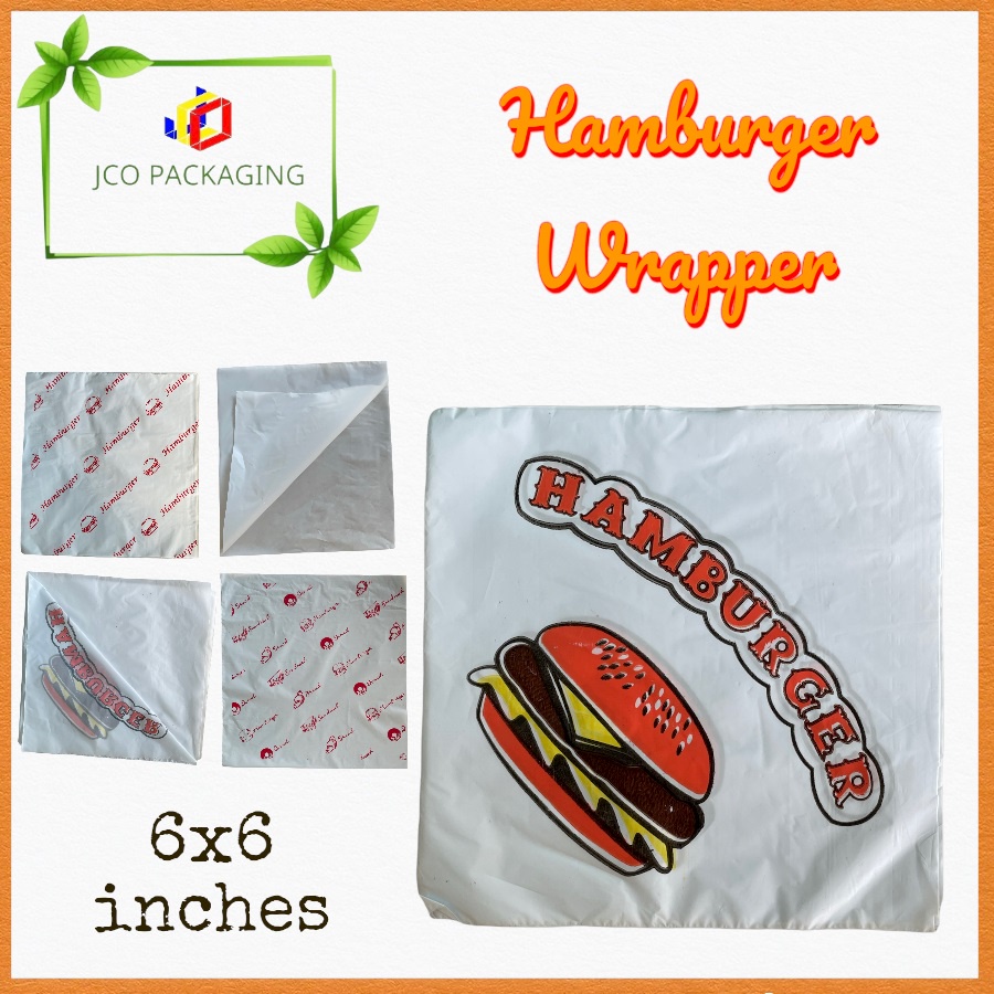 100pcs HAMBURGER WRAPPER 6x6 Plastic 100pcs per pack | Shopee Philippines