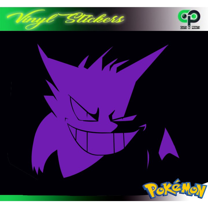 Gengar 001 - Pokemon Vinyl Sticker (For Laptop, Motorcycle, Car, Etc ...
