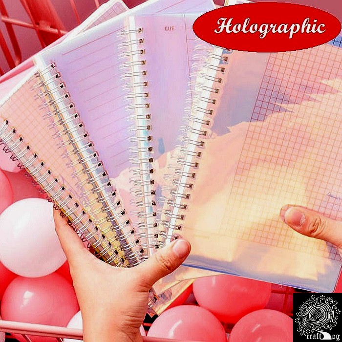2025 Notebook A5 Holographic Daily Weekly Monthly Grid Ruled Spiral ...