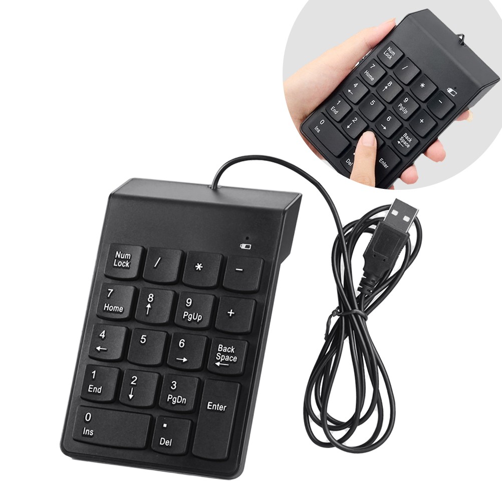P2H USB Number Pad Numpad Numeric Keypad 18 Keys Keyboard For Laptop ...