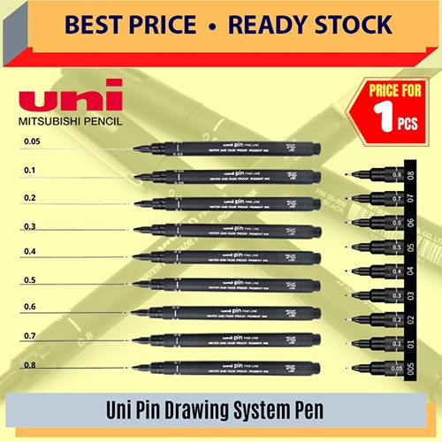 UNI Pin Technical Drawing System Pen / Pen Melukis / Drawing Pen ...