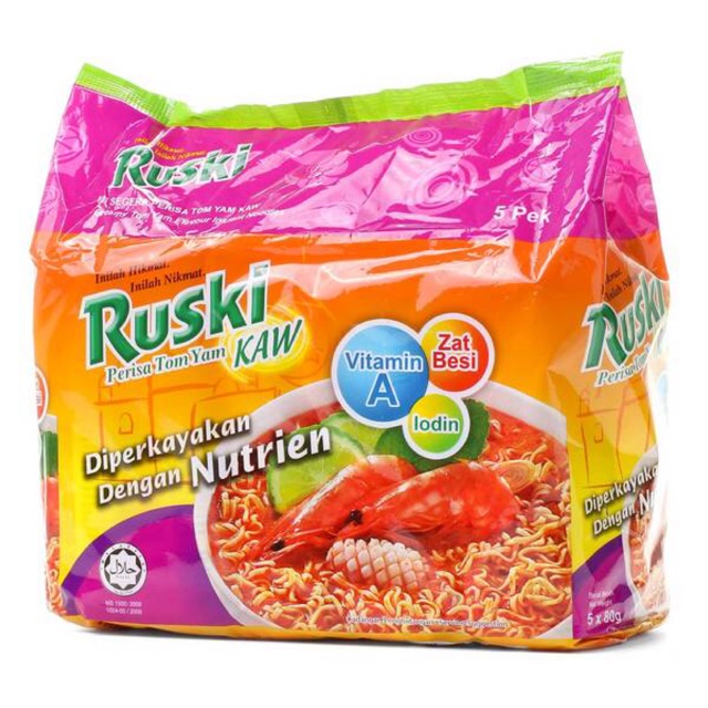 RUSKI Instant Noodles Tom Yam Kaw (10packs X 80g) | Shopee Philippines